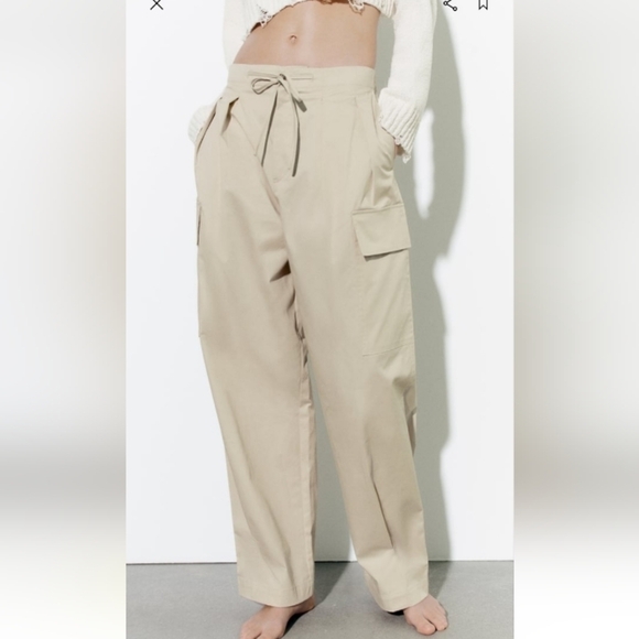 Zara | Pants & Jumpsuits | Zara Low Rise Pants With Side Pockets Leg ...